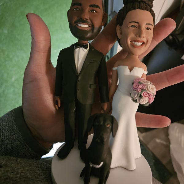 Handmade Custom Marry to Me Kiss Wedding Bobble Head Handmade Polymer ...
