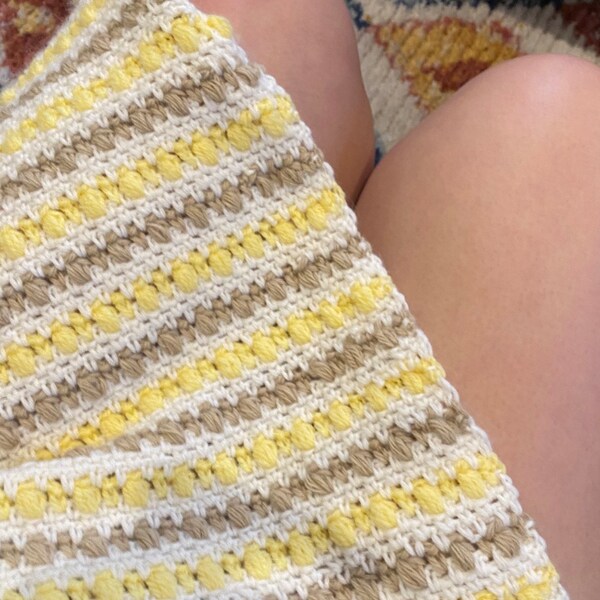Crochet Puff Stripes Baby Blanket Pattern - Etsy Crochet Puff Stripes Baby Blanket Pattern - Etsy