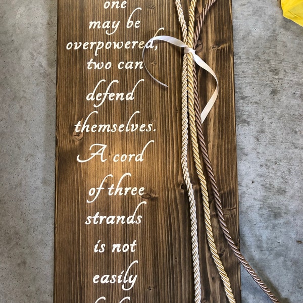 God's Corded Knot With Verse, a Cord of Three Strands,colored Cord ...