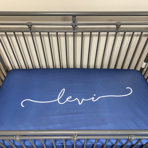 Personalized Crib Sheet: Custom Name Jersey Knit Fitted Sheet - Etsy