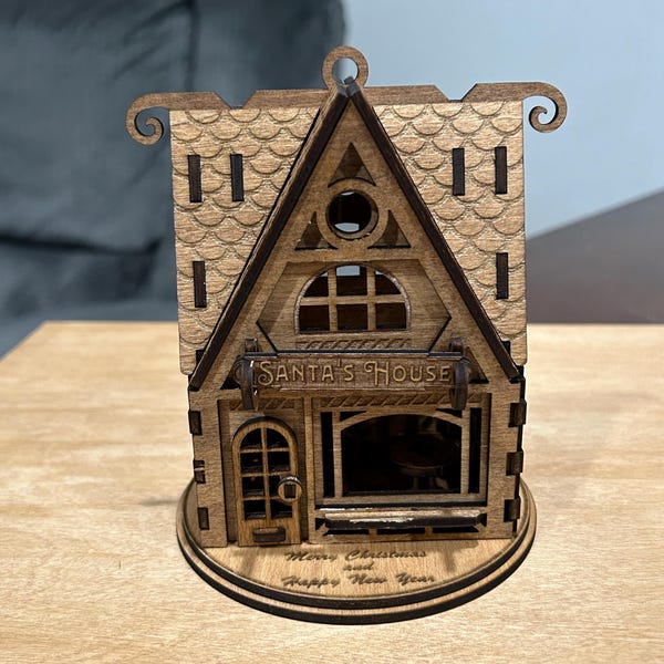 Santa Claus House - Laser Cut File, SVG Plan for Glowforge and Cutting ...