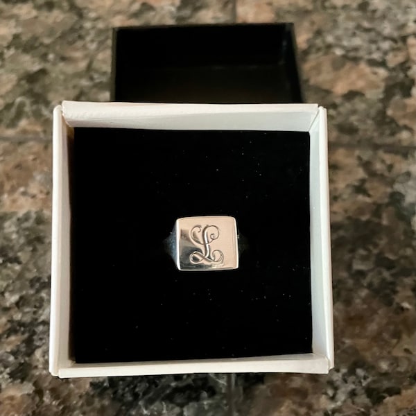 Square Signet Ring-personalized Signet Ring-initial Signet Ring ...