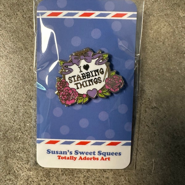 I Heart Stabbing Things - Cross Stitch Pride Enamel Pin - Etsy