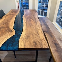 Epoxy Table, Custom Dining Table, Dining Room Table, Live Edge Table ...