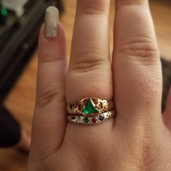 Triangle Stone Engagement Promise Ring 8 Bit Gamer Video Game - Etsy