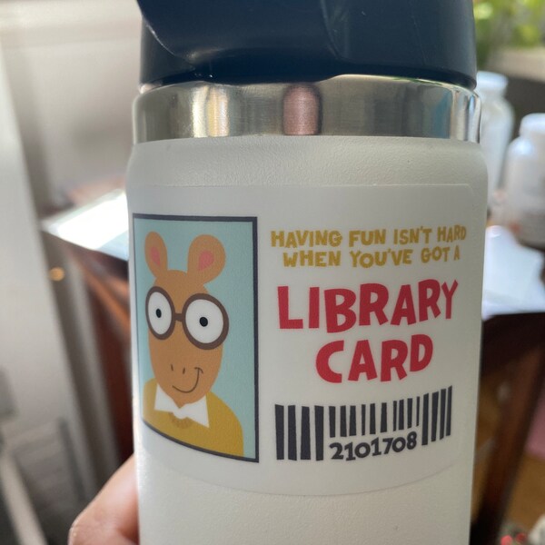 Arthur Library Card Sticker, PBS Illustration, Having Fun Isn't Hard ...