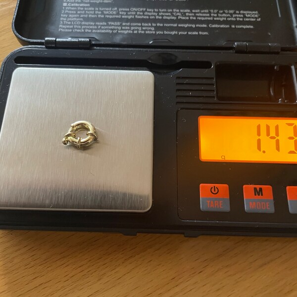 18K Solid Yellow Gold Large Bolt Ring Clasp - Spring Loaded Trigger ...