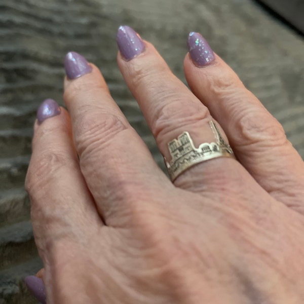 Your City Ring • Any Cityscape Ring • Travel Ring • Custom Silver Ring ...