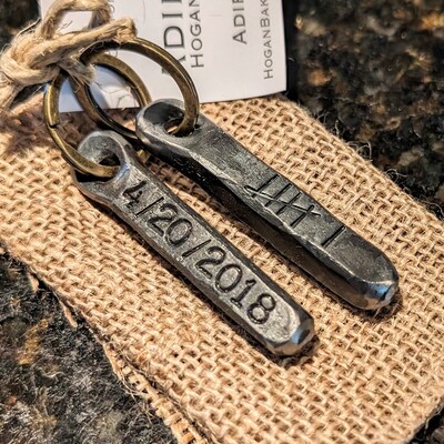 Iron Anniversary Gift, 6th Anniversary Key Chain. Blacksmith Forged ...