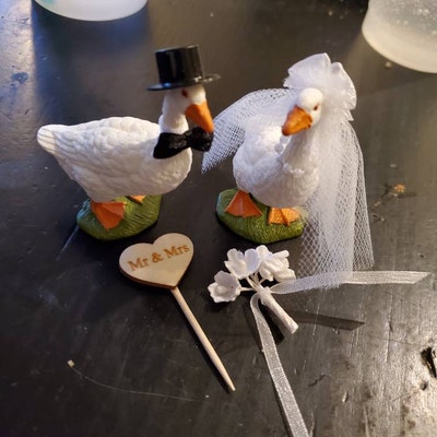 Goose-wedding-cake Topper-bride-groom-farm-animal-funny-unique-barn ...