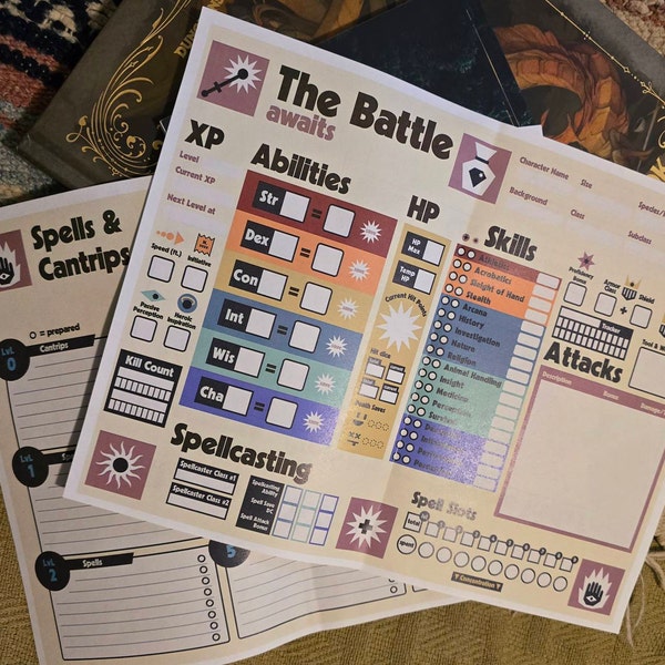 Dnd Character Sheet Halloween Themed Design - Compatible 2024 5th ...