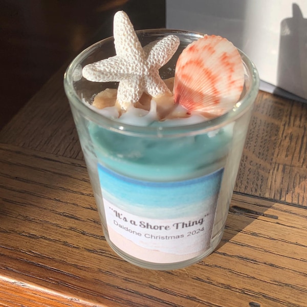 Beach Candle With a Real Seashell,light Scented Coconut Lime Ocean ...