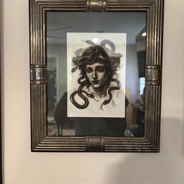 Medusa Portrait Print | Vintage Gorgon Greek Mythology Gothic Decor ...
