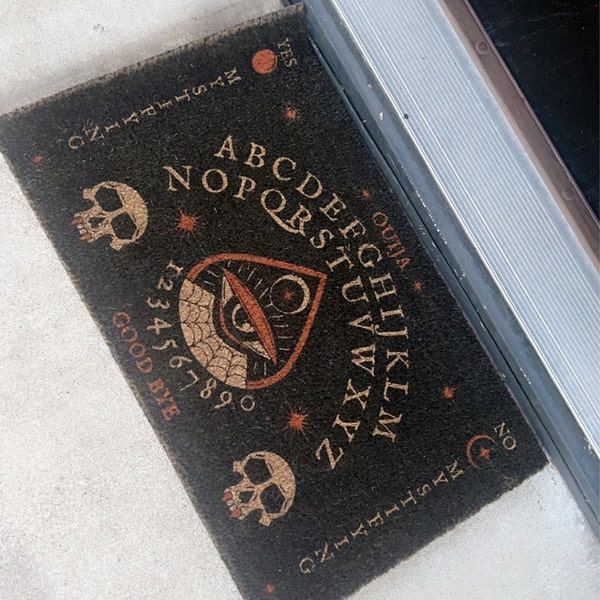 Halloween Skeleton Ouija Board Coir Door Mat, Welcome Halloween Front ...