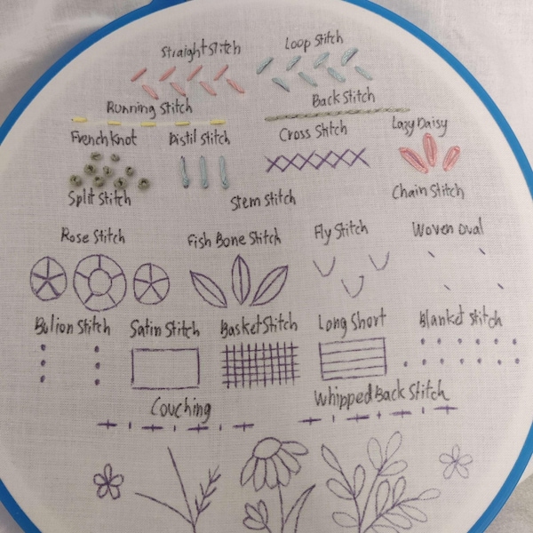 Beginner Embroidery Stitches Guide: Full PDF Pattern (digital Pattern ...