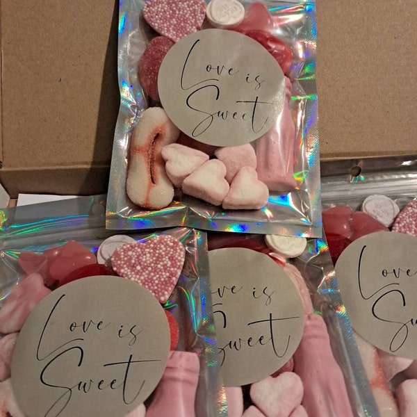 Pre Filled Wedding Sweet Bags | LOVE IS SWEET | Kids Party Bags ...