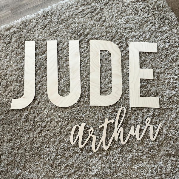 Freestanding Wooden Name Cutouts, Wooden Letters, Name Sign, Baby ...