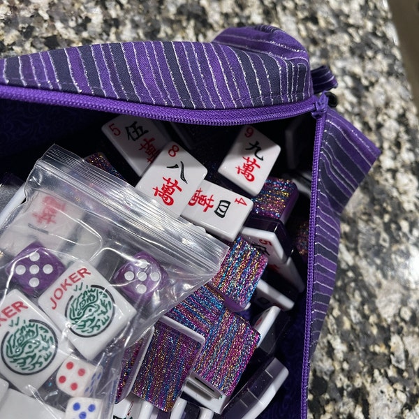 Mahjongg Bags and Sleeves Tote, Long Zip Bag, Tile Tray and Rack ...