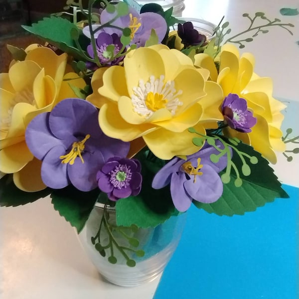 African Violet Paper Flower Templates: DIY 3D Crafts (instant Download ...