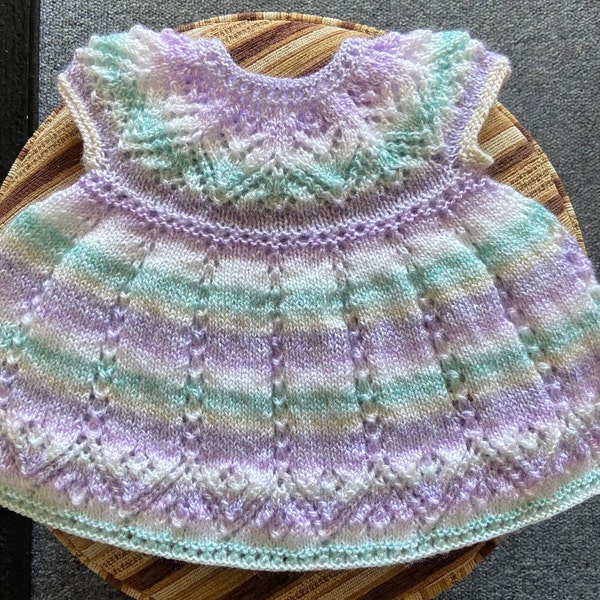 Baby Dress Knitting Pattern - Girls Dress Knitting Pattern - Baby ...
