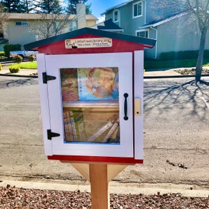 LITTLE FREE LIBRARY® Two Story Gable With Official Charter Sign & World ...