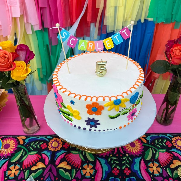 Fiesta Cake Topper, Fiesta Birthday, Colorful Cake Topper, Fiesta Party ...