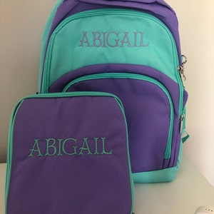 Personalized Backpack and Lunch Box Purple Backpack for Kids - Etsy
