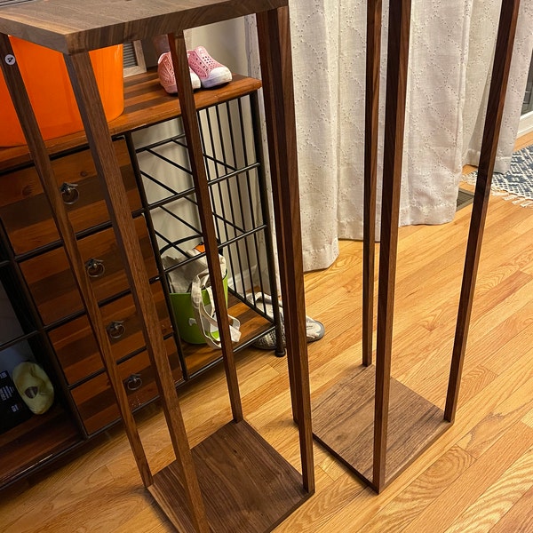 Solid Walnut Modern Rectangle Stand | Geometric Vase | Tall Stand ...