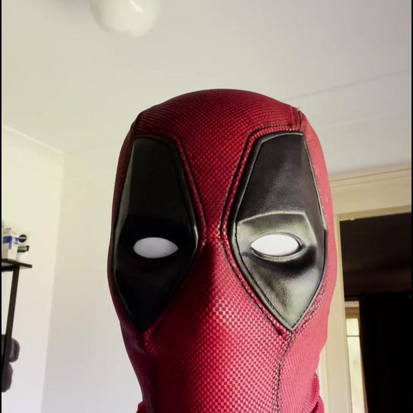 Deadpool Halfshell Costume Cosplay Mask With Screen Printed Fabric and ...