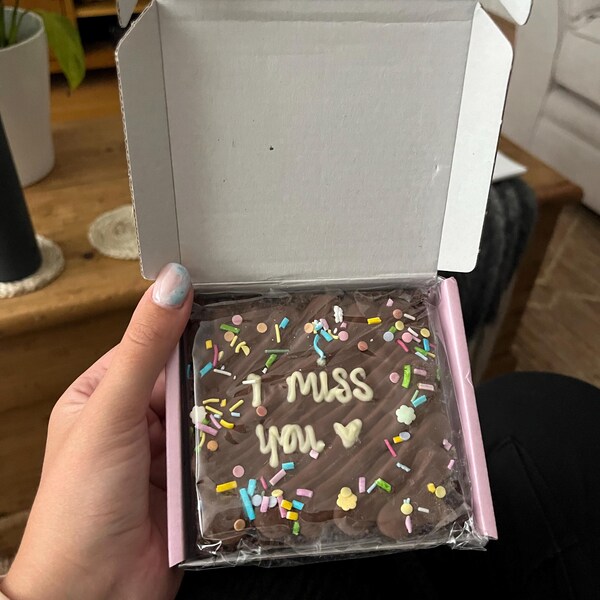 Mini Heart Brownie Slab / Postal Brownies / Letterbox Brownies / Love ...