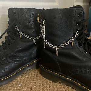 BARBED WIRE LEATHER Boot Strap, Holographic Vegan Leather Boot Chain ...