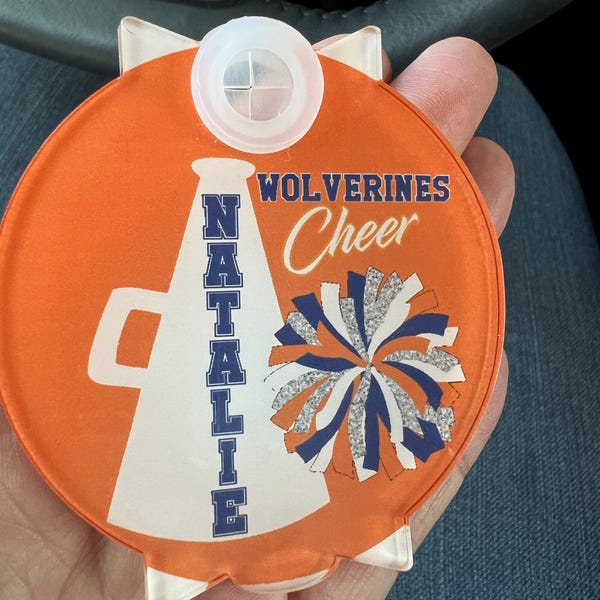 Cheerleader Megaphone and Poms Tumbler Topper, Personalized, Fits ...