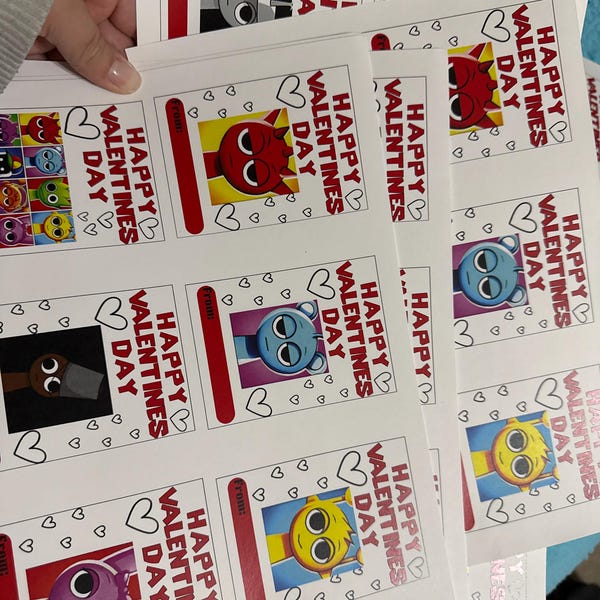 Roblox Sprunki Valentine Cards – Printable Classroom Cards for Kids! - Etsy