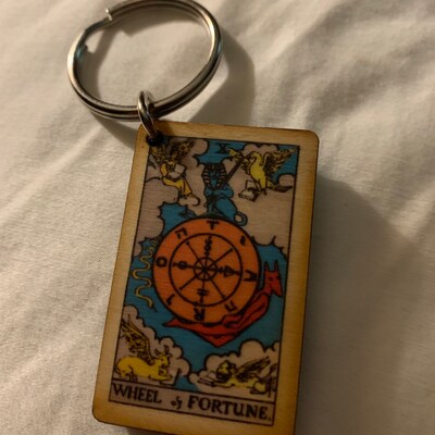 Wheel of Fortune Tarot Card Keychain Wheel of Fortune Gift Wheel of ...