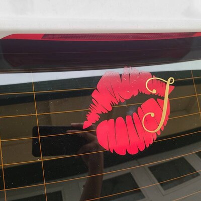 Lips Car Decal, Car Decals for Women, Monogram Car Decal, Car ...