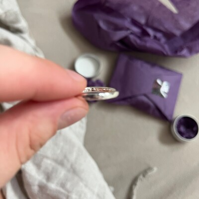 Hidden Message Ring Personalized Ring, Hammered Ring, Sterling Silver ...