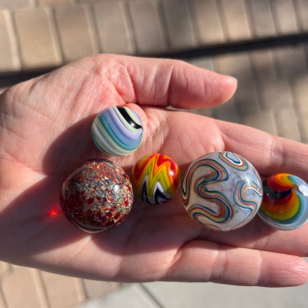 Glass Marble, Handmade Marbles, Contemporary Art Marble, Dot Stack, Borosilicate, Andrew ...