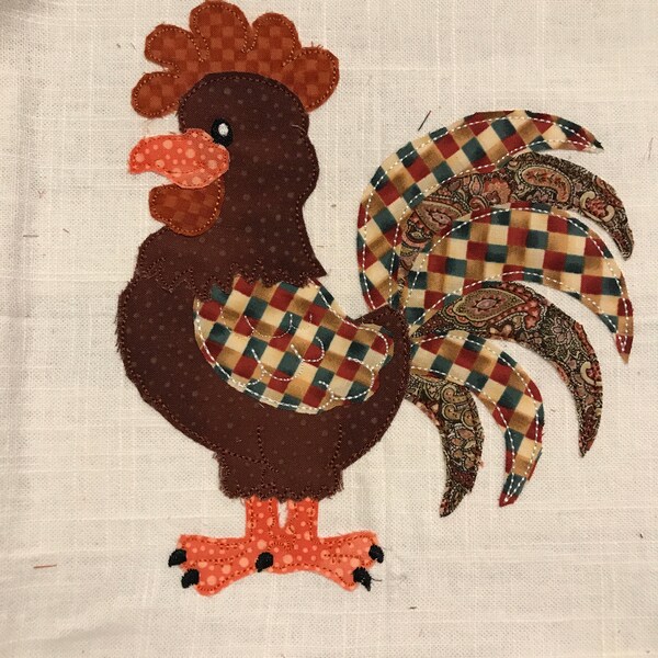 Raggedy Rooster Applique Design ~ Instant Download - Etsy