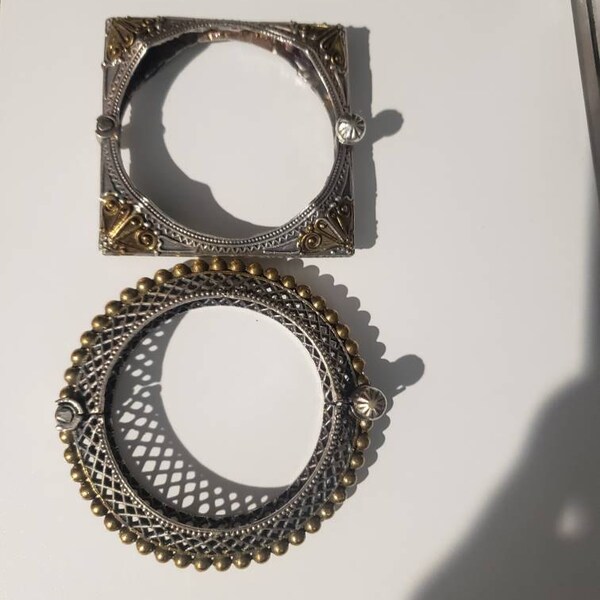 MOD Black & White Resin Smooth Bangle Bracelet Vintage Chunky Bangle ...