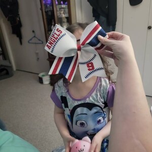 Cheer Bow With Chevron Tails and Outlined Name/fully | Etsy