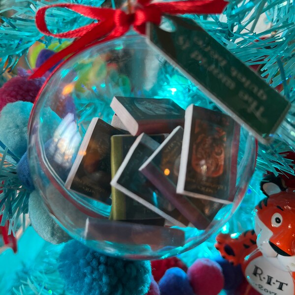 Custom Miniature Book & Media Ornament, Year of Books Ornament - Etsy