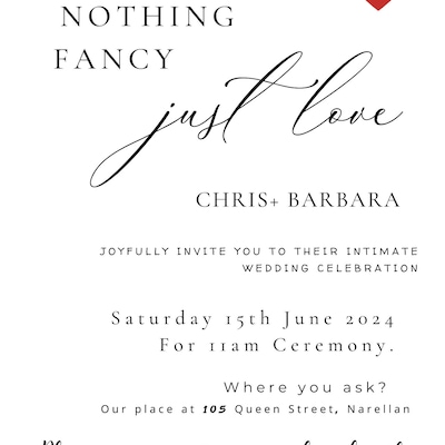 Intimate Wedding Invitation Template, Modern Intimate Ceremony Invite ...