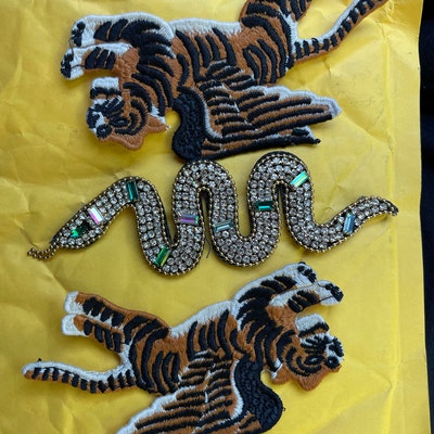 Delicate Embroidery Beaded Snake Sequined Applique Patch,rhinestone ...