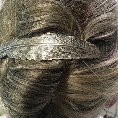 Feather Big Hair 100mm French Barrette Feather Thickhair Barrette Hair ...