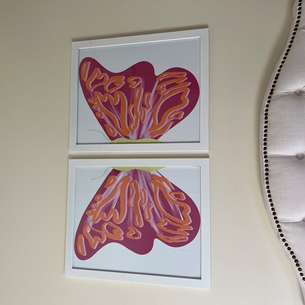 Preppy Split Butterfly Wall Art (digital Download), Preppy Wall Art ...