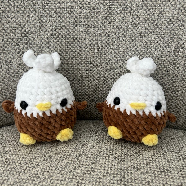 Crochet Eagle Pattern LOW SEW Bird Mini Baby Eagle Stuffed Animal PDF ...