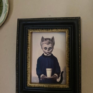 Curiosity Cabinet Hanging Chain Sign Vintage Cabinet Small Framed Print ...