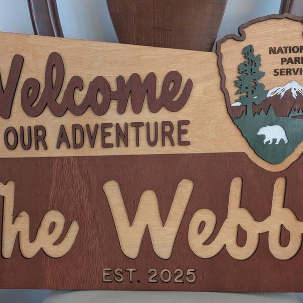 Custom National Park Sign, Wedding Sign, Camp Wedding, Hiker Gift ...
