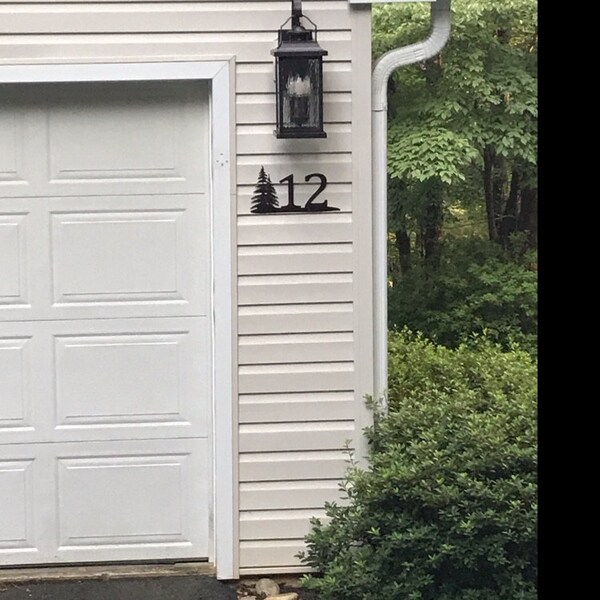 Rustic House Number, Pine Trees, Metal Sign, House Numbers, Address ...