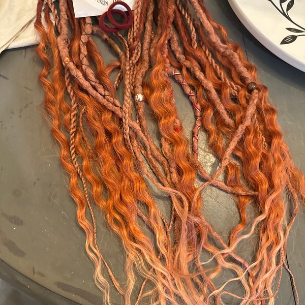 Synthetic Dreads, Wild Flower Set, Reddish,copper, Rose Gold, Pinkish ...